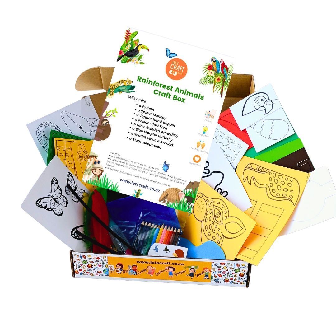 Rainforest Animals Kids Craft Kit – Let's Craft NZ