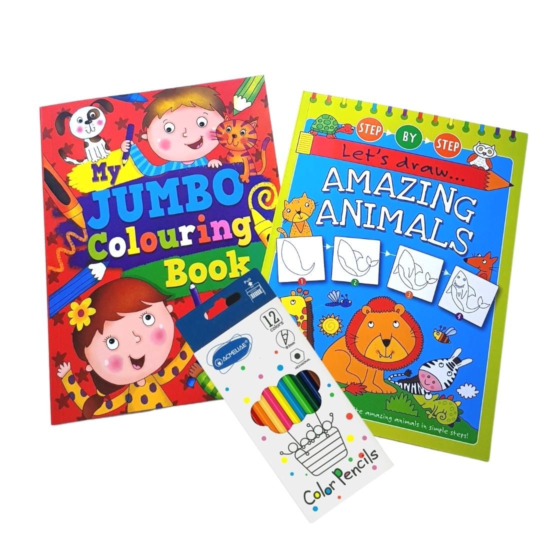 Kids Colouring & Drawing Books Kit - for ages 3 yrs & up – Let's Craft NZ